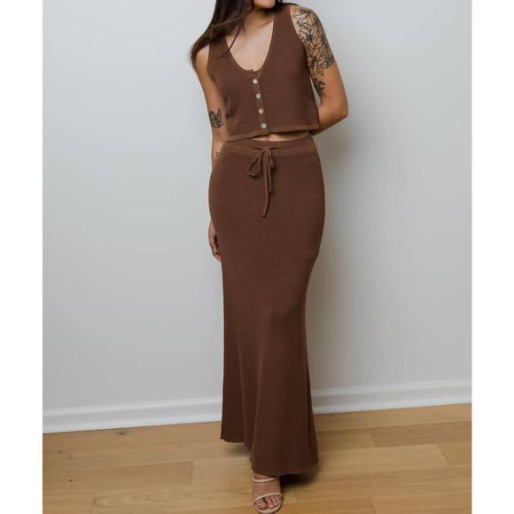 Miou Muse | Skirts | New Miou Muse The Make Your Move Knit Maxi Skirt In Cocoa | Poshmark